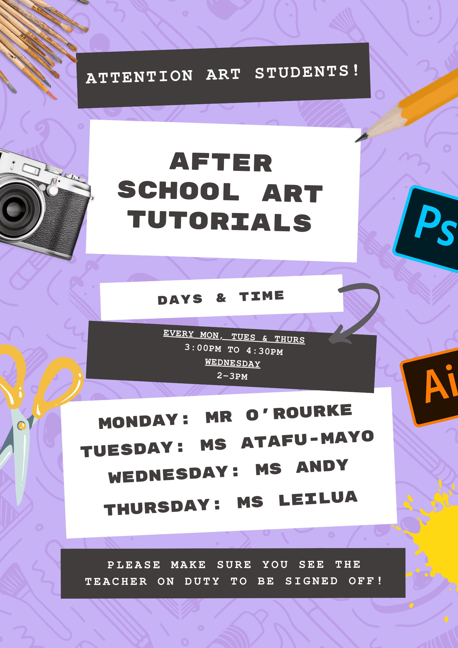 After School Art Tutorials - James Cook High School